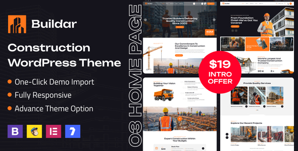 Buildar - Construction WordPress Theme by peacefulqode | ThemeForest